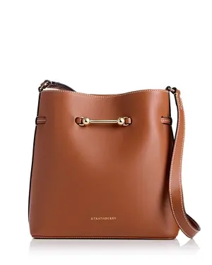 Strathberry Corda Leather Bucket Bag - Chestnut