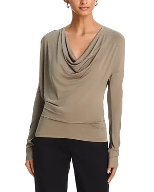 Helmut Lang Cowl Neck Long Sleeve Top Fallenrock