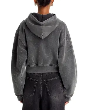 Alexander Wang Zip Up Hoodie With Allover Hotfix