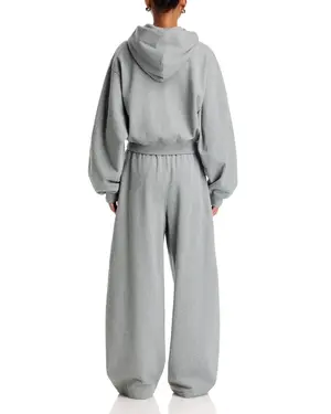 Alexander Wang Zip Up Logo Hoodie - Sidewalk