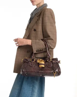 Chloé Paddington Embossed Leather Shoulder Bag