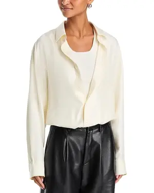 Alexander Wang Pre-styled Cami Top With Button-up Shirt - Ivory