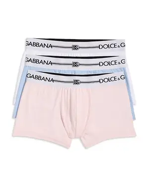 Dolce & Gabbana Boxer Briefs, Pack Of 3 - White Blue