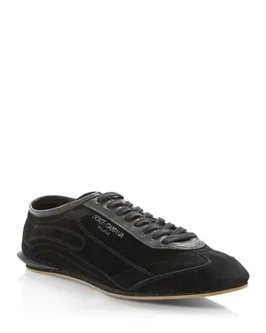 Dolce & Gabbana Derbies Low Top Suede Sneakers - Black