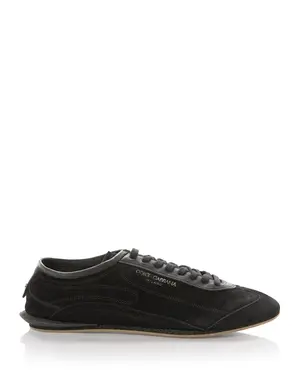 Dolce & Gabbana Derbies Low Top Suede Sneakers - Black
