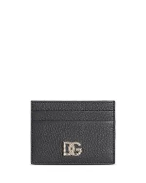 Dolce & Gabbana Logo Pebble Leather Card Holder - Blue