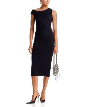 Aqua Asymmetric Midi Dress Exclusive