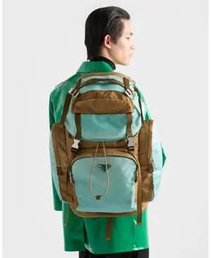 Prada Large Re-nylon And Saffiano Leather Backpack