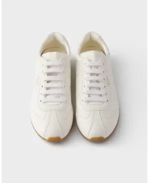 Prada Nappa Leather Sneakers - Neutral