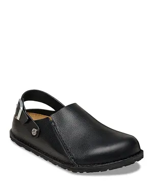 BIRKENSTOCK Lutry Leather Premium Clogs - Black