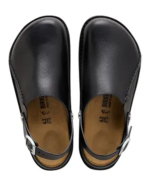 BIRKENSTOCK Lutry Leather Premium Clogs - Black