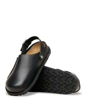 BIRKENSTOCK Lutry Leather Premium Clogs - Black