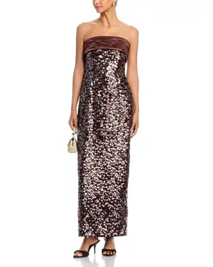 MILLY Hanna Sequined Column Maxi Dress