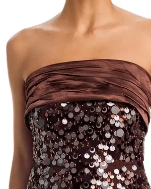 MILLY Hanna Sequined Column Maxi Dress