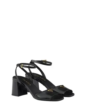 Prada Leather Sandals - Black