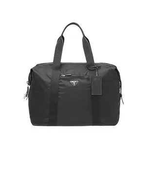 Prada Re-nylon And Saffiano Leather Duffle Bag - Black