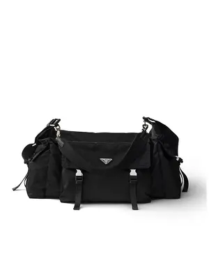 Prada Explore Re-nylon And Leather Duffel Bag - Black