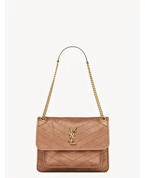 Saint Laurent Niki Medium Bag In Vintage Leather - Light Caramel