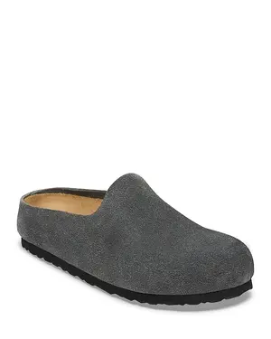 BIRKENSTOCK Amsterdam Suede Clogs - Charcoal