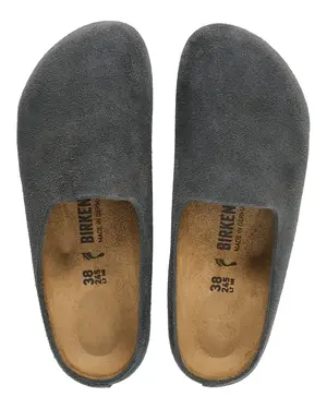BIRKENSTOCK Amsterdam Suede Clogs - Charcoal