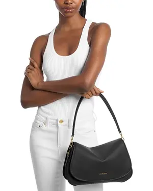 Michael Kors Holmes Medium Pebbled Leather Crossbody Bag - Black