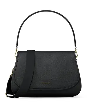 Michael Kors Holmes Medium Pebbled Leather Crossbody Bag - Black