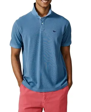 Aubin Lusby Short Sleeve Pique Polo Shirt - Washed Blue