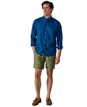 Aubin Horkstow Lightweight Oxford Shirt - Bright Blue