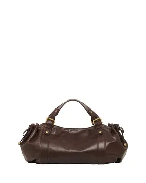 Gerard Darel 24h Large Leather Handbag - Brown