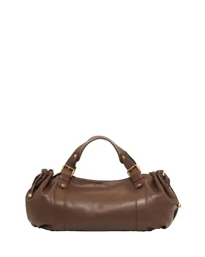 Gerard Darel 24h Large Leather Handbag - Taupe