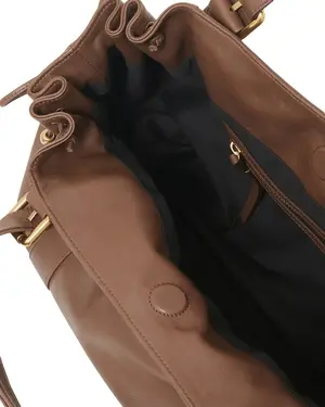 Gerard Darel 24h Large Leather Handbag - Taupe