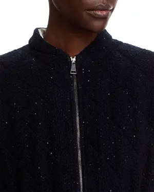 Fabiana Filippi Diamond Quilted Sequin Platinum Oversize Vest