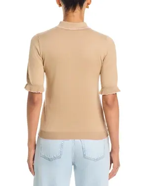Fabiana Filippi Silk & Cotton Ruffled Polo Top