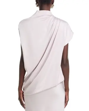 Fabiana Filippi Sleeveless Draped Satin Top