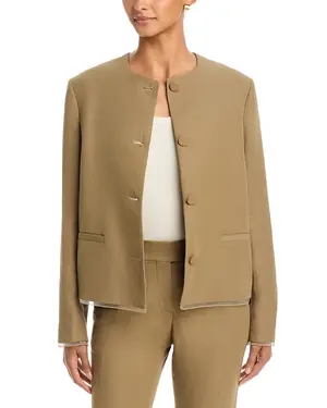 Fabiana Filippi Sheer Trim Jacket - Tan