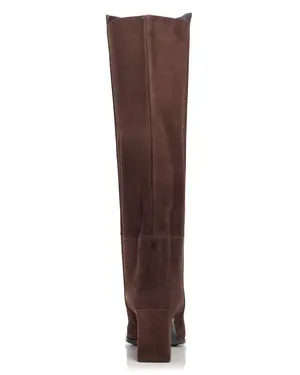 JIMMY CHOO Caly Suede Block Heel Knee High Boots