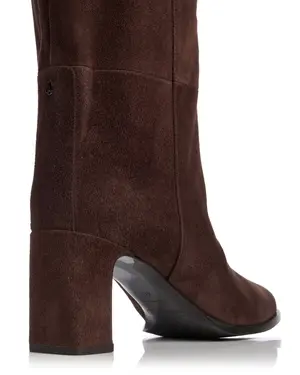 JIMMY CHOO Caly Suede Block Heel Knee High Boots