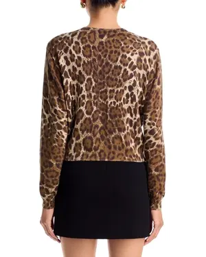 Aqua Ilana Print Crewneck Cardigan Exclusive