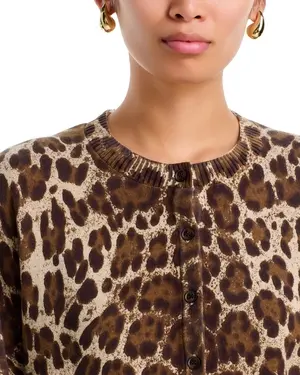 Aqua Ilana Print Crewneck Cardigan Exclusive