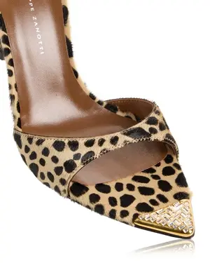 GIUSEPPE ZANOTTI Intriigo Savage Calf Hair High Heel Mules - Felina