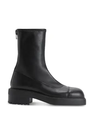 GIUSEPPE ZANOTTI Junney Leather Combat Boots - Black/silver