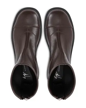 GIUSEPPE ZANOTTI Junney Leather Combat Boots - Moro