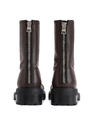 GIUSEPPE ZANOTTI Junney Leather Combat Boots - Moro