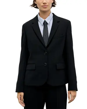 Gerard Darel Justa Two Button Notch Collar Jacket - Black