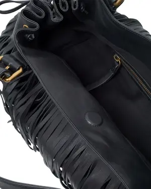 Gerard Darel 24h Fringes Leather Handbag