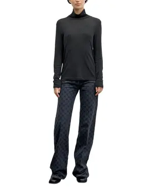 Gerard Darel Reine Short Sleeve Merino Wool Sweater - Charcoal