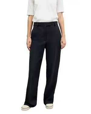 Gerard Darel Mimi Pinstriped Wide Leg Pants - Black