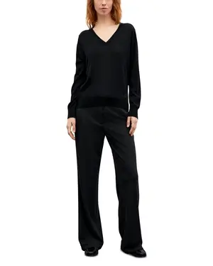 Gerard Darel Rachel Merino Wool V Neck Sweater - Black