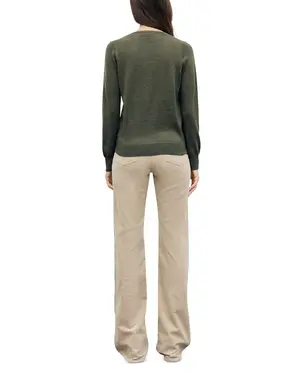 Gerard Darel Merino Wool V-neck Sweater - Green