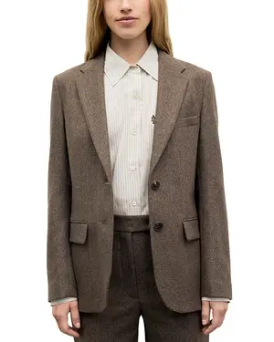 Gerard Darel Jov Two Button Notch Collar Jacket - Brown